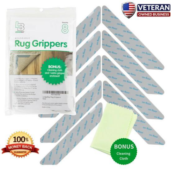 Rug Grippers 8 Pack Plus Bonus Gripper And Cleaning Cloth Cashback ...