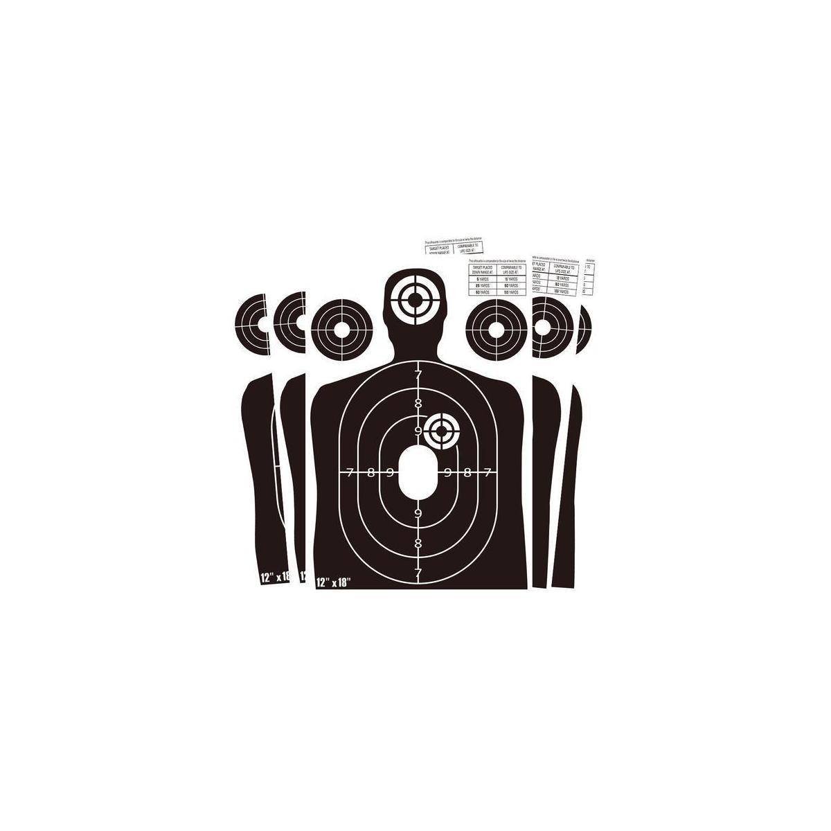 Target Shooting Silhouettes 12x18 Human Targeting Prints 50 3 Adhesive ...