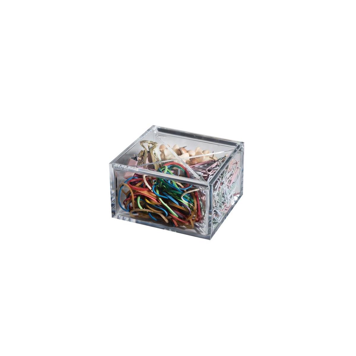 Clear Lucite Plastic Box 4 Section With Hinged Lid Acrylic Boxes For ...